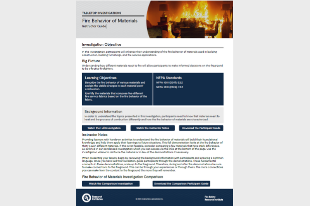 FSRI Fire Safety Research Institute | Training & Education